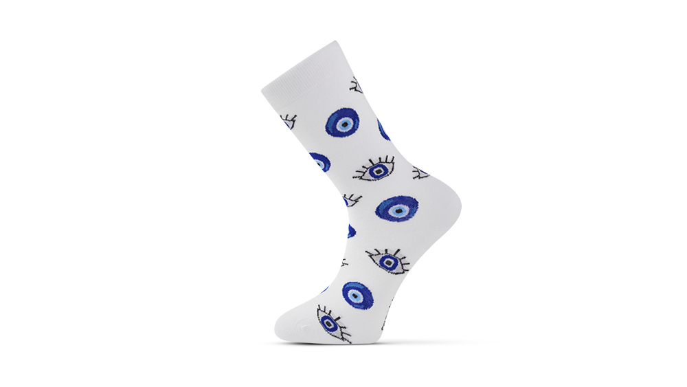 Devil eye white socks - Corabb. | Socks brand of Azerbaijan